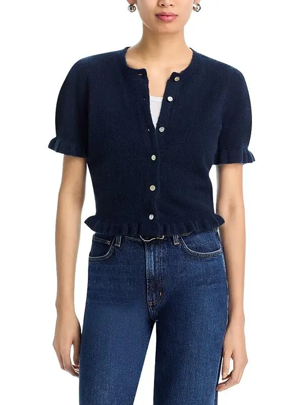 Rails Lora Ruffle Trim Top - Navy