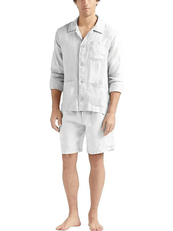 Vilebrequin Linen Solid Overshirt - White