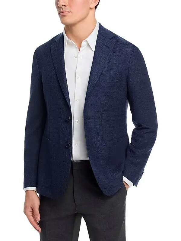 Bloomingdale'S 3d Knit-effect Regular Fit Jacket - Navy