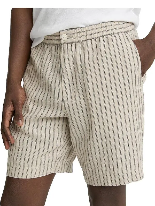 Vince Striped Hemp Shorts - Parchment/coastal Stripe