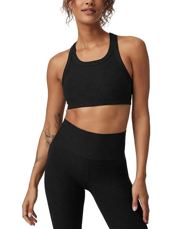 Vuori Elevation Racerback Sports Bra - Black Heather