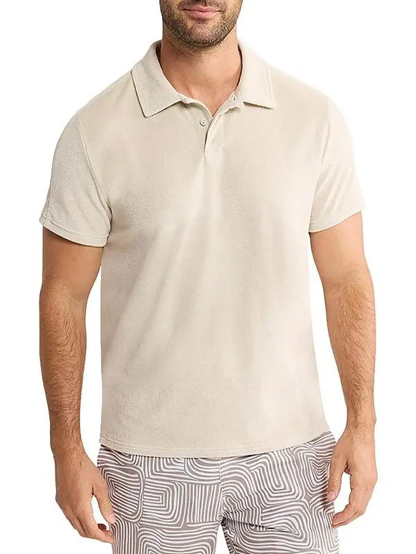 FAIR HARBOR Ravello Terry Polo Shirt - Sand