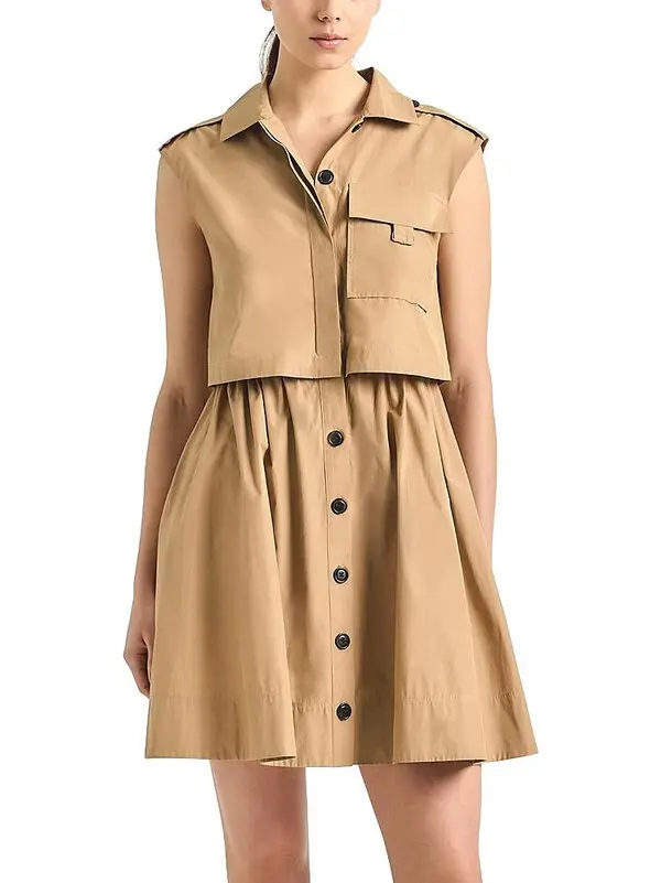 Derek Lam 10 Crosby Sequoia Button Down Dress - Camel