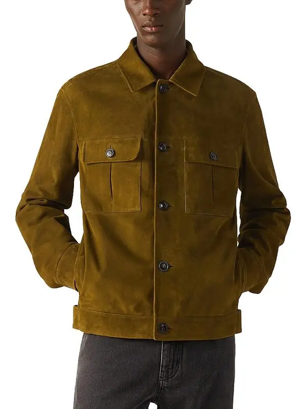 Zegna Leather Blouson - Olive Green