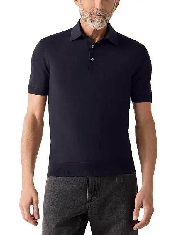 Zegna 15milmil15 Wool Polo Shirt - Navy Blue