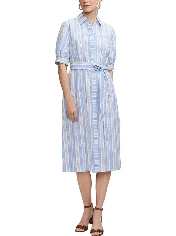 Foxcroft Esther Elbow Sleeve Dress - Blue Multi