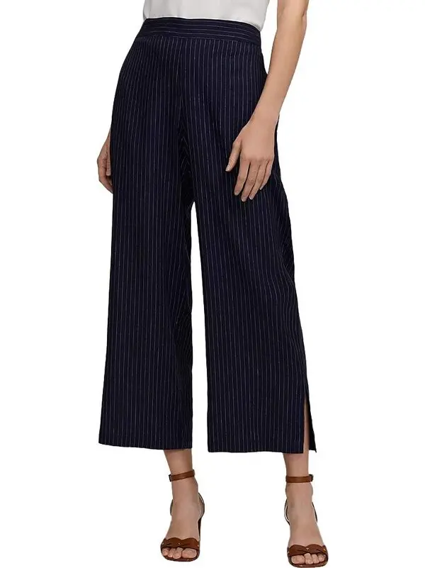Foxcroft Jenna Crop Pants - Navy/ White