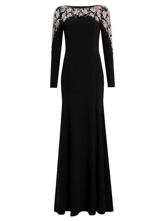 Jenny Packham Kelly Embellished Maxi Dress - Liquorice