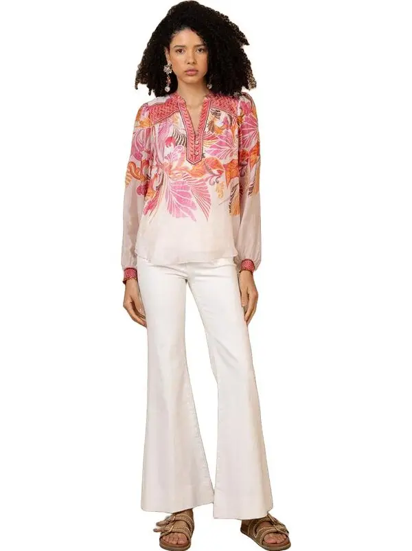 Hale Bob Delphine Chiffon Top - Pink