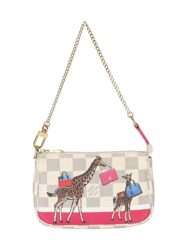 LOUIS VUITTON Damier Azur Canvas Giraffe Pochette Accessories - Beige