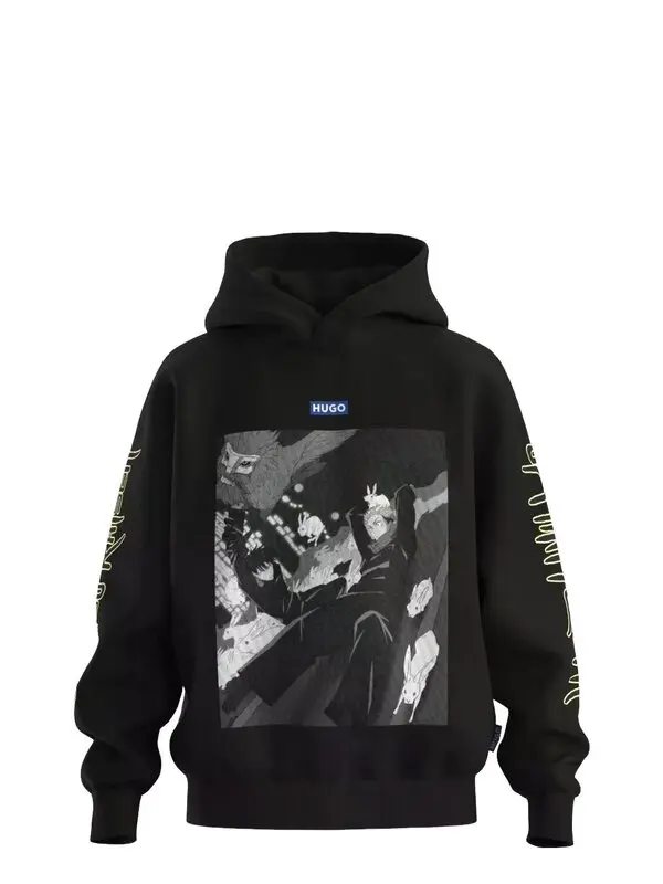 Hugo Printed Hoodie - Black