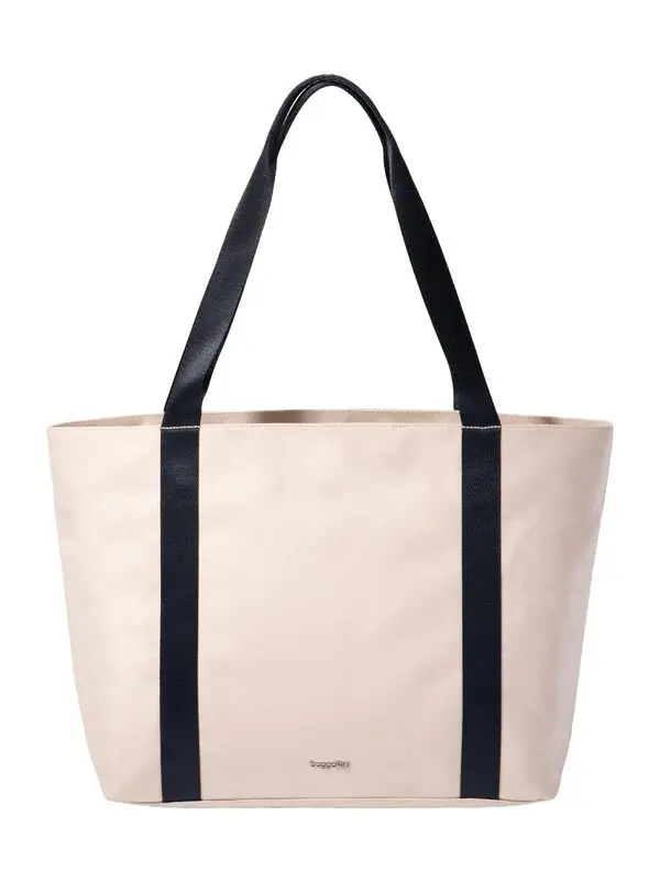 BAGGALLINI Via Tote Bag - Natural With French Navy