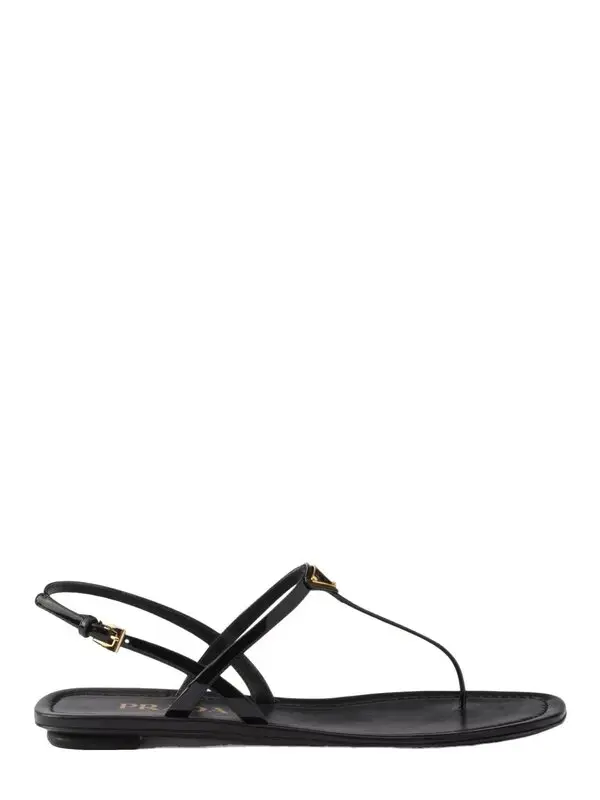 Prada Patent Leather Sandals - Black