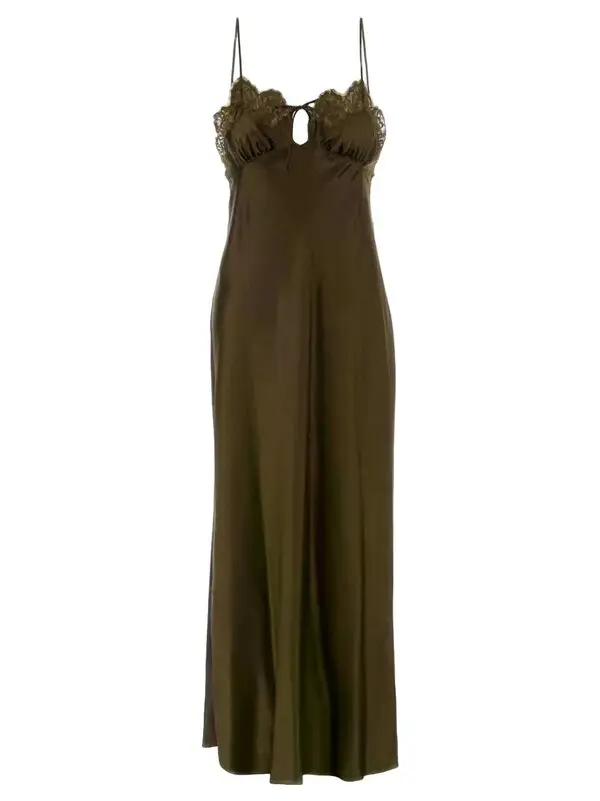 Saint Laurent Silk Maxi Dress - Green