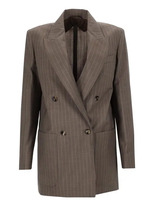 Max Mara Striped Blazer - Brown