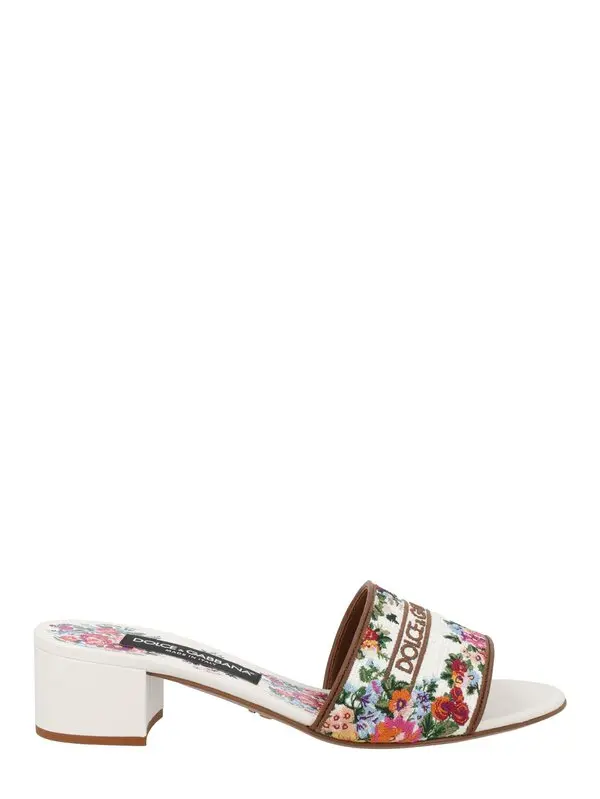Dolce & Gabbana Sandal With Embroidery - White
