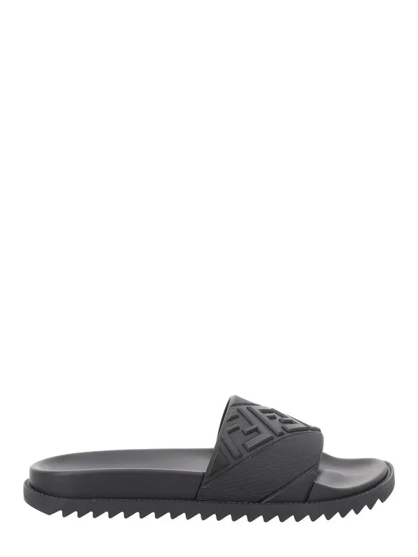 Fendi Logo Slides - Black