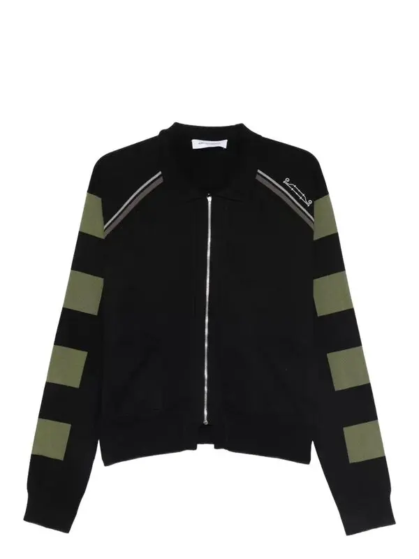 KIKO KOSTADINOV Striped Zip Up Cardigan - Black