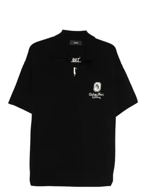 Amiri Logo-embroidery Polo Shirt - Black