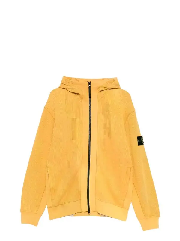 Stone Island Zip-up Knitted Hoodie - Yellow