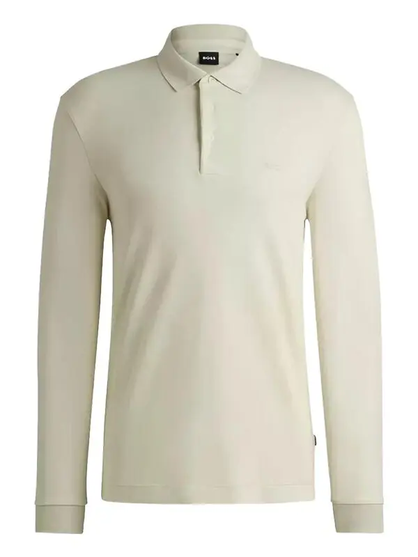 BOSS Long-sleeved Polo Shirt - Neutrals