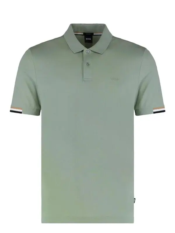 BOSS Striped-detail Polo Shirt - Green