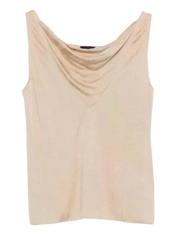 Giorgio Armani Sleeveless V-neck Top - Neutrals