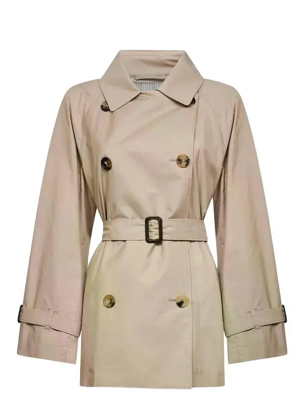 Max Mara Calle Belted Double-breasted Trench Coat - Neutrals