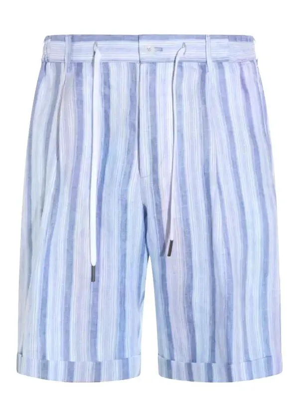 Tagliatore Striped Drawstring Shorts - Blue