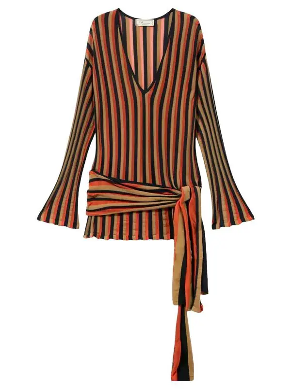Blumarine Striped Mini Dress - Black