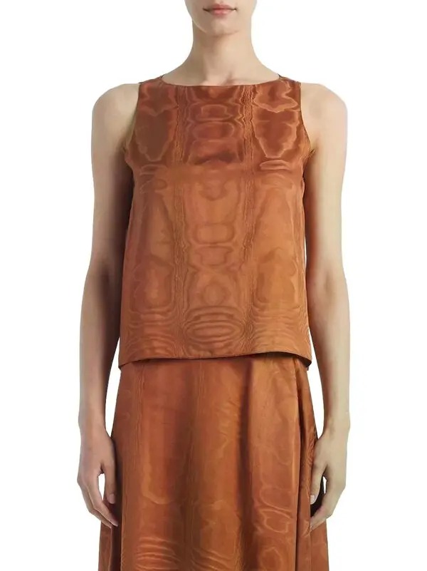 Adam Lippes Annie Patterned Top - Brown