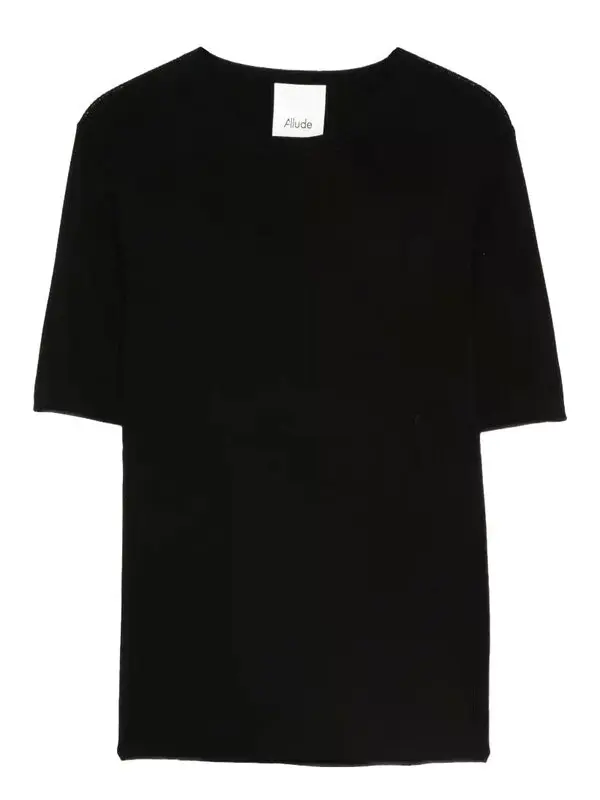ALLUDE Ribbed Top - Black