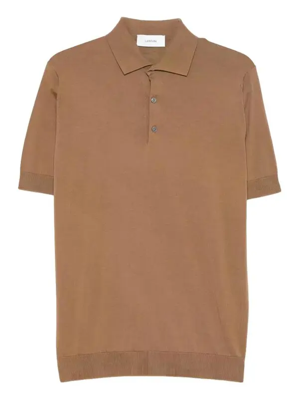LARDINI Knitted Polo Shirt - Brown