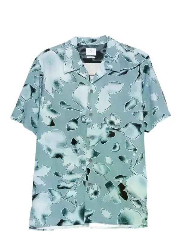 Paul Smith Floral Button Shirt - Blue