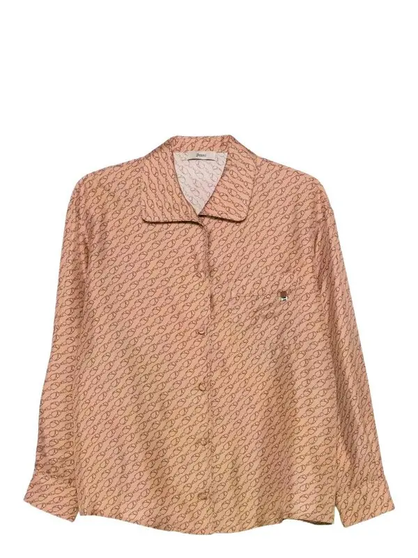 Herno Patterned Collared Shirt - Brown