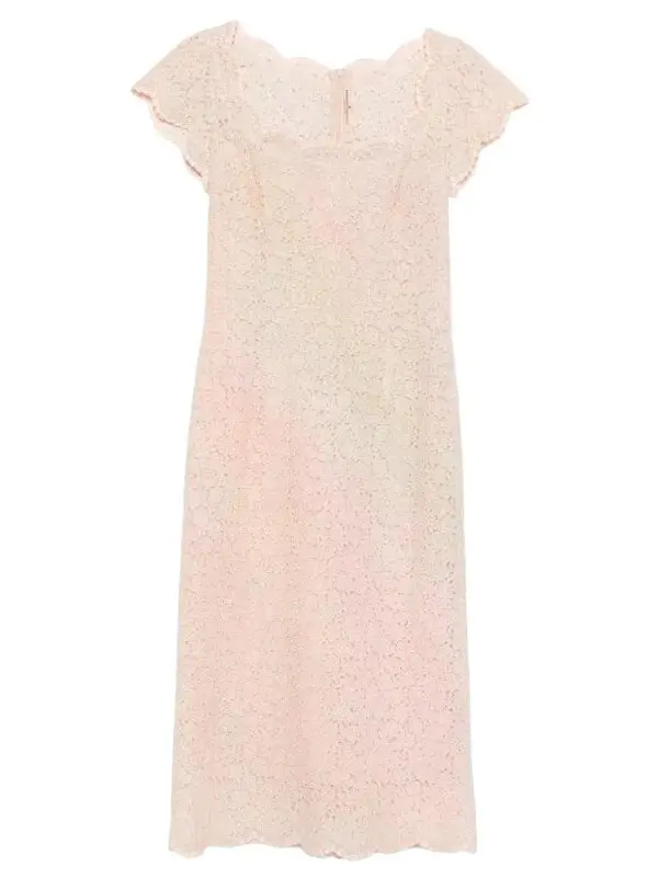 Ermanno Scervino Lace Midi Dress - Pink