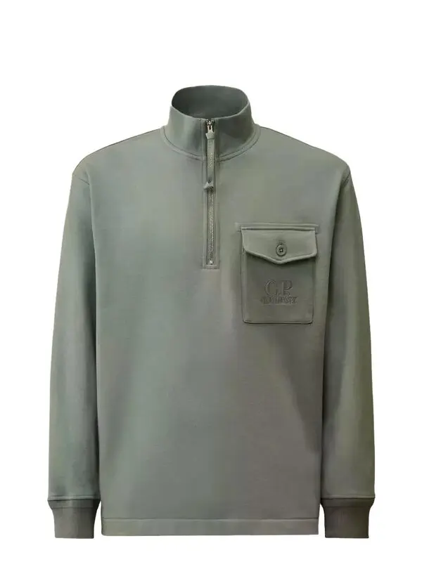 C.P. COMPANY Zip-fastening Chest-pocket Sweatshirt - Green
