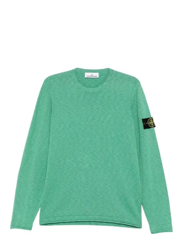 Stone Island Logo-patch Crew-neck Sweater - Green