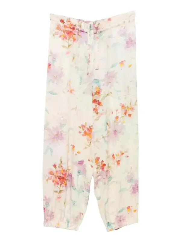 Herno Floral-pattern Trousers - Neutrals