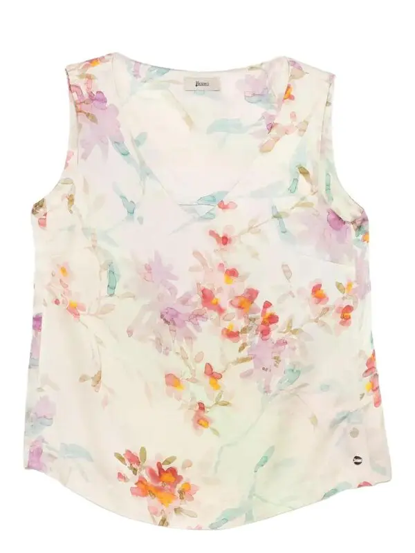 Herno Floral-pattern Top - Neutrals
