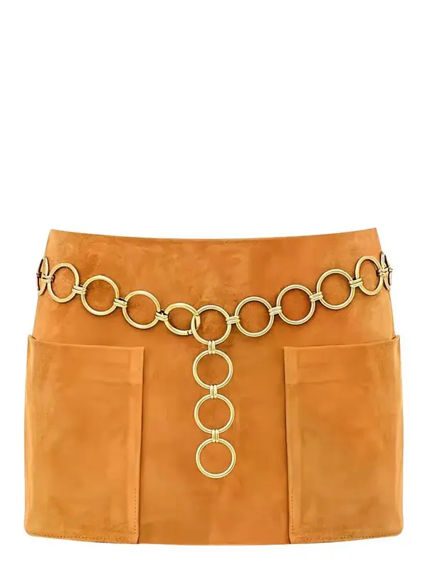 Alexis Nita Chain-detail Mini Skirt - Orange