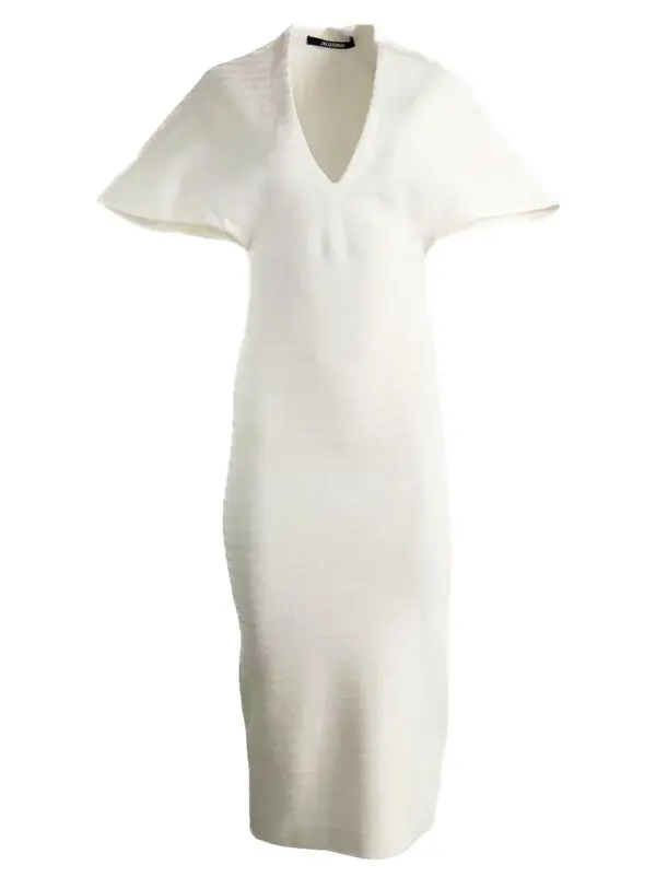 Jacquemus Wide-sleeved Midi Dress - White