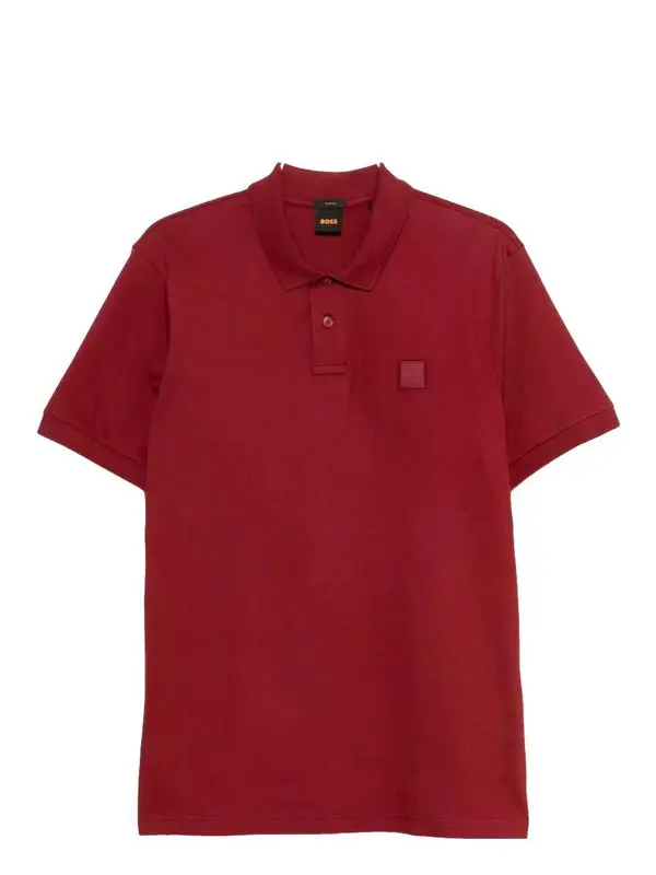 BOSS Buttoned Patch Polo Shirt - Red