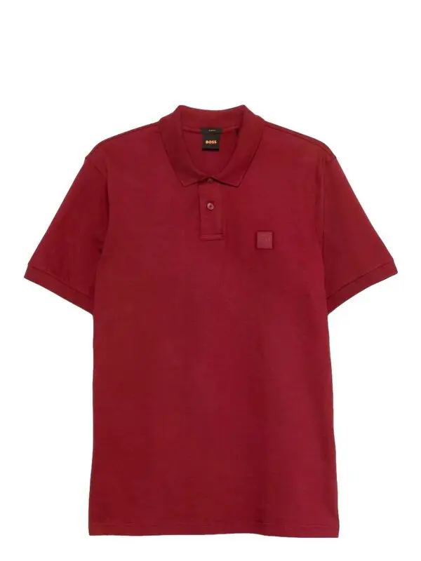 BOSS Buttoned Patch Polo Shirt - Red