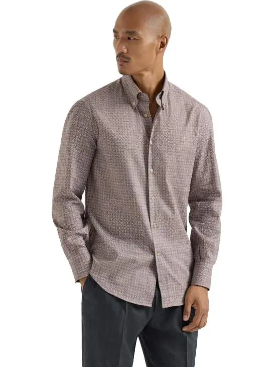 Brunello Cucinelli Printed Twill Shirt - Brown