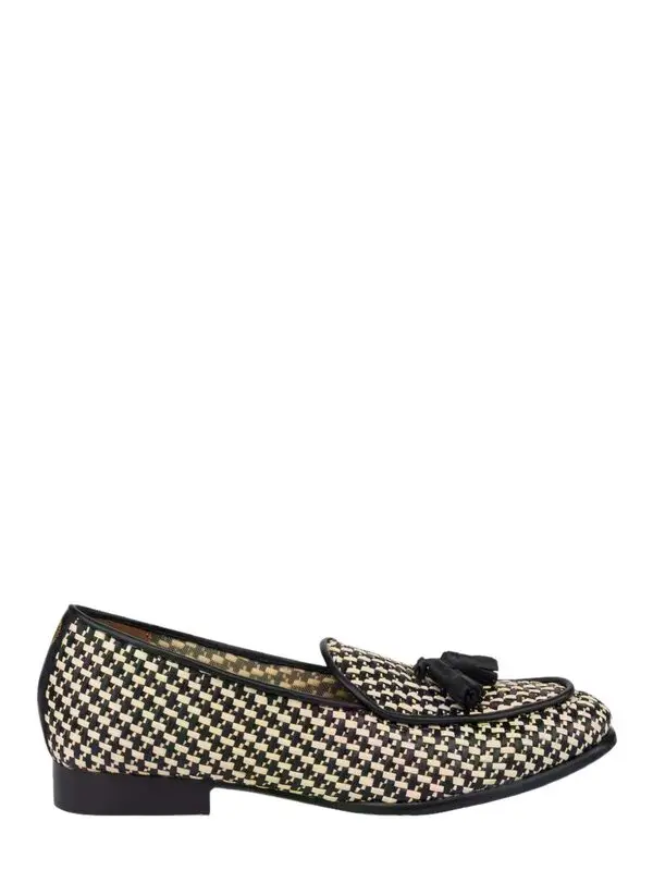 POLLINI Viktoria Belgian Patterned Loafers - Black
