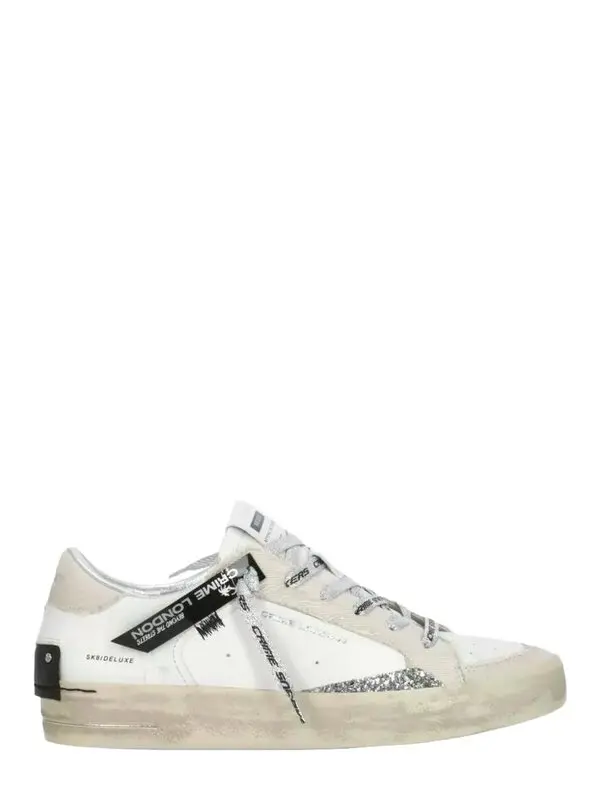 CRIME LONDON Sk8 Deluxe Glitter Sneakers - White