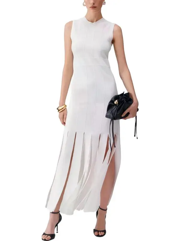 Liu Jo Fringed Sleeveless Maxi Dress - White