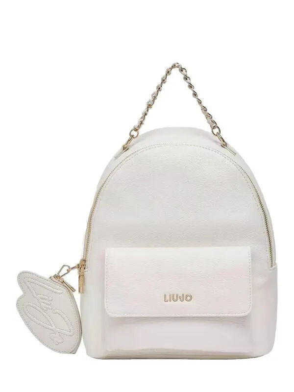 Liu Jo Logo Plaque Backpack With Detachable Coin Purse - White