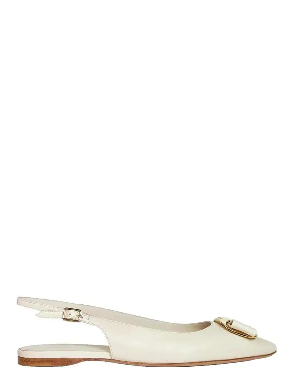 FERRAGAMO Logo-plaque Leather Pumps - Neutrals